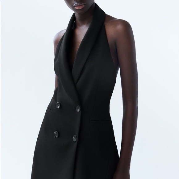 Zara | Dresses | Zara Black Sleeveless Double Breasted Cocktail Mini ...
